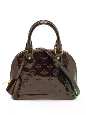LOUIS VUITTON Alma Bb Monogram Vernis Handbag - Red