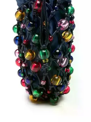 Marina Rinaldi Bead-embellished Drawstring Shoulder Bag