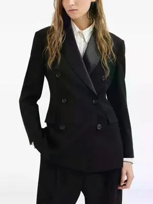 Brunello Cucinelli Viscose And Virgin Wool Tuxedo Jacket With Monili Embellishment