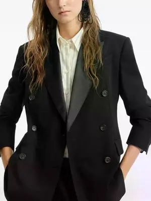 Brunello Cucinelli Viscose And Virgin Wool Tuxedo Jacket With Monili Embellishment