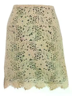 Sandro Lace Floral Skirt - Beige