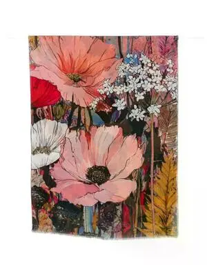 D'ANIELLO Floral-print Leopard-pattern Scarf - Pink