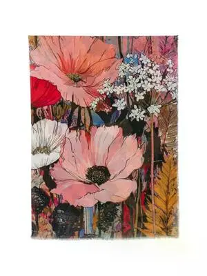 D'ANIELLO Floral-print Leopard-pattern Scarf - Pink