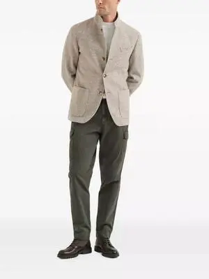 Brunello Cucinelli Peached Cotton Gabardine Trousers With Cargo Pockets