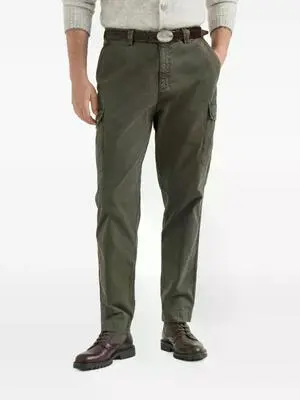Brunello Cucinelli Peached Cotton Gabardine Trousers With Cargo Pockets
