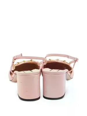Gucci Horsebit Slingback Leather Pumps