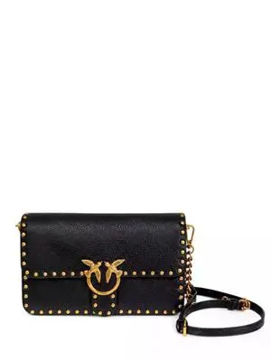 Pinko Love One Studded Leather Crossbody Bag