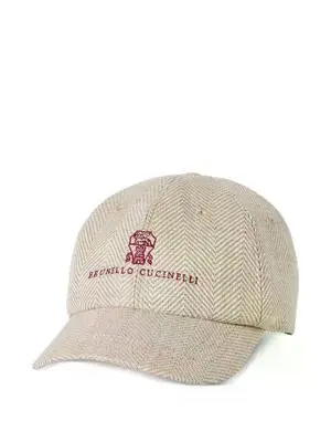 Brunello Cucinelli Baseball Cap With Embroidered Logo - Neutrals