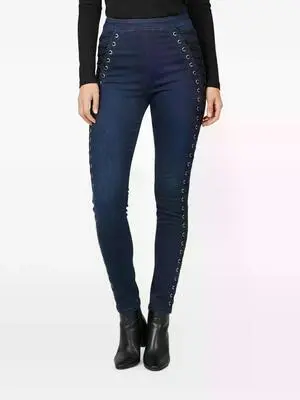 Elisabetta Franchi Lace-up Skinny Jeans