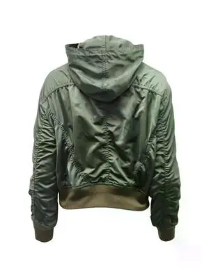 Vince Ruched Hooded Bomber Jacket