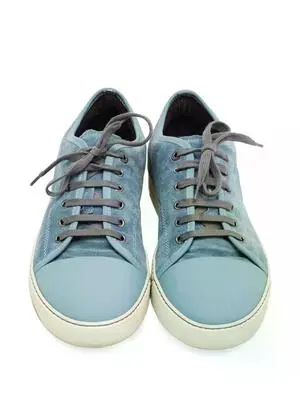 LANVIN Lace-up Suede Sneakers - Blue