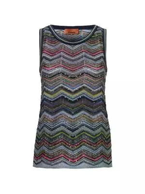 Missoni Sleeveless Chevron Viscose-blend Top