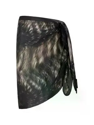 Roberto Cavalli Fur-print Scarf - Black