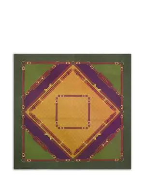 Gucci Printed Silk Scarf Green