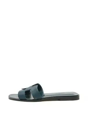 Hermès Oran H-motif Flat Sandals - Blue