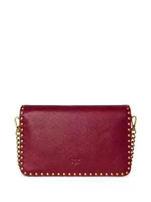Pinko Studded Leather Crossbody Bag - Red