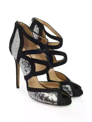 JIMMY CHOO Sequin Embellished Stiletto Sandals