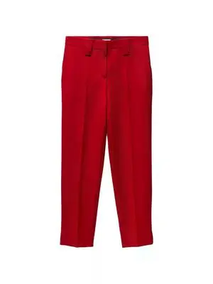 Versace Grain-de-poudre Wool Trousers With Medusa Hardware - Red