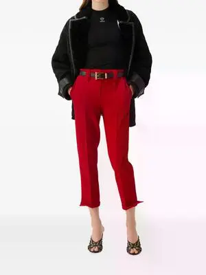 Versace Grain-de-poudre Wool Trousers With Medusa Hardware - Red