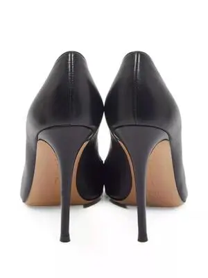 GIANVITO ROSSI Leather Pointed Toe Stiletto Heel Pumps - Black