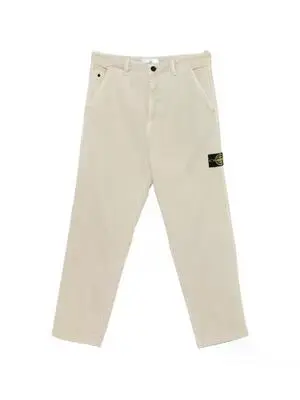 Stone Island Logo-patch Straight-leg Trousers
