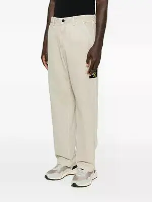 Stone Island Logo-patch Straight-leg Trousers