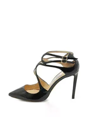 JIMMY CHOO Patent Leather Strappy Stiletto Pumps