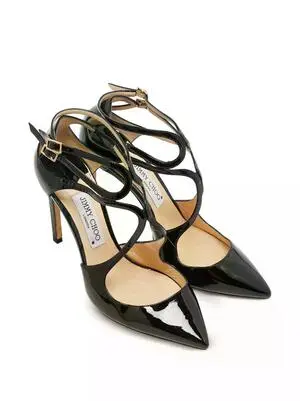 JIMMY CHOO Patent Leather Strappy Stiletto Pumps
