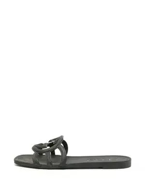 Gucci Interlocking G Flat Slides - Black