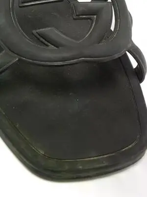 Gucci Interlocking G Flat Slides - Black