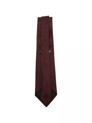 TOM FORD Houndstooth Silk Neck Tie - Red