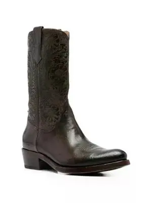 ERALDO Floral-embossed Leather Boots