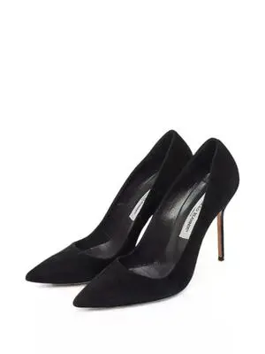 Manolo Blahnik Suede Pointed Toe Stiletto Heel Pumps