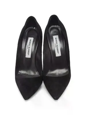 Manolo Blahnik Suede Pointed Toe Stiletto Heel Pumps