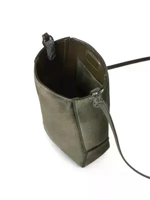 Brunello Cucinelli Duo Phone Holder In Suede With Monili - Green