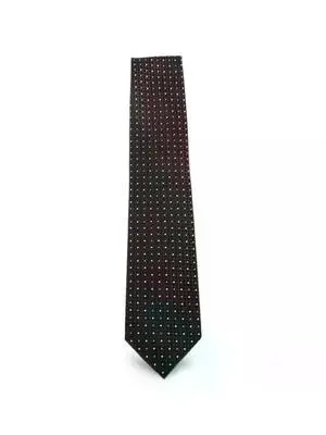 TOM FORD Geometric-pattern Silk Tie - Black