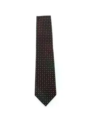 TOM FORD Geometric Pattern Silk Neck Tie - Black