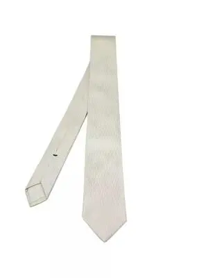 Gucci Gucci Patterned Silk Skinny Tie Neutrals