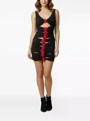 Magda Butrym Rose-embellished Ruched Mini Dress