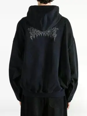 Vetements Graphic-print Drawstring Hoodie - Black
