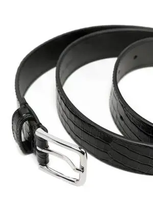 THE FRANKIE SHOP Croc-effect Leather Belt