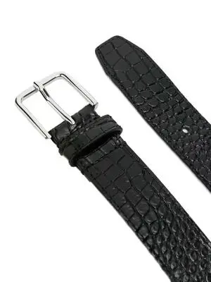 THE FRANKIE SHOP Croc-effect Leather Belt