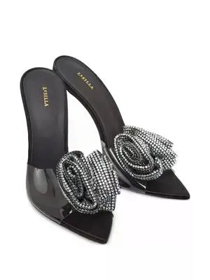 LE SILLA Crystal Embellished Rose Appliqué Stiletto Sandals