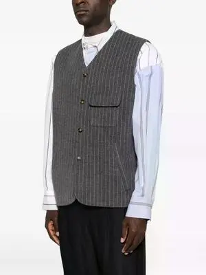 Drole De Monsieur Pinstripe-pattern Sleeveless Vest