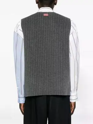 Drole De Monsieur Pinstripe-pattern Sleeveless Vest