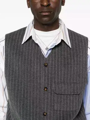 Drole De Monsieur Pinstripe-pattern Sleeveless Vest