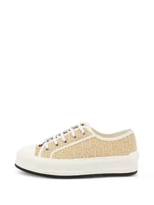 Dior Walk'n' Oblique Jacquard Lace-up Low-top Sneakers - Neutrals