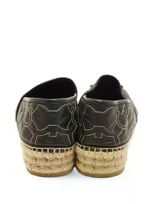 FERRAGAMO Leather Gancini Hardware Vara Bow Espadrille Flats