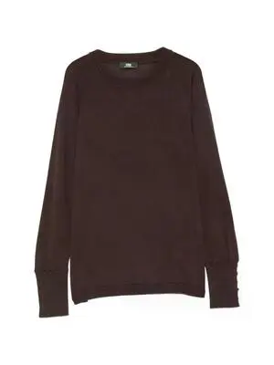 Alpha Studio Button-cuff Fine Knit Sweater