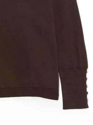 Alpha Studio Button-cuff Fine Knit Sweater